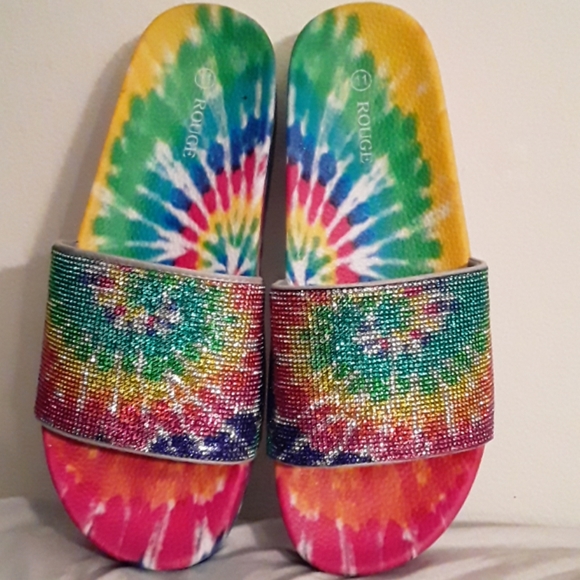 Rouge Helium | Shoes | Rhinestone Wedge Slides Sz 1 | Poshmark